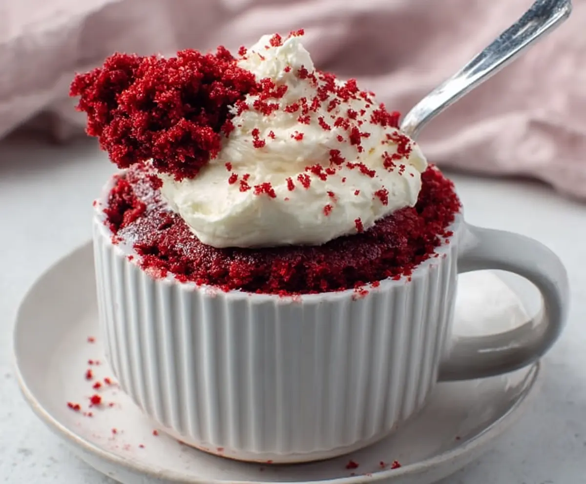 Easy Red Velvet Mug Cake Recipe