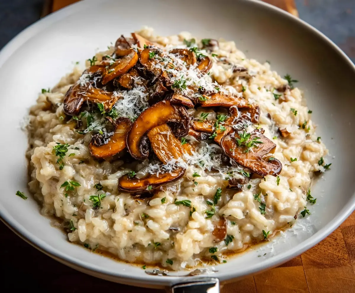 Easy Creamy Mushroom Risotto for Two